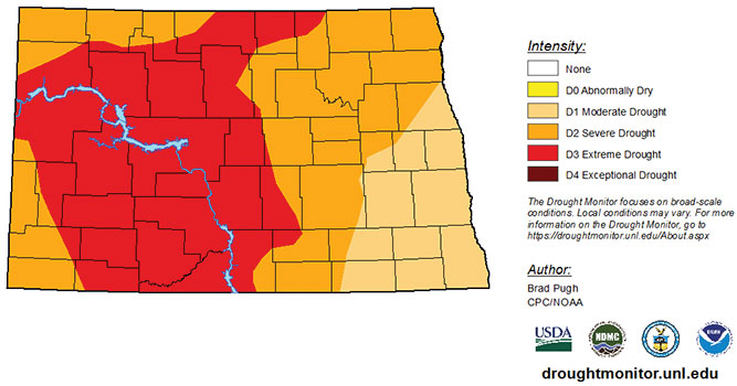 Drought conditions continue to intensify and expand across North Dakota ...